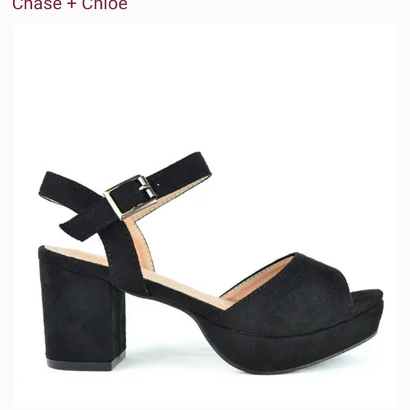 Chase + Chloe | Shoes | New Black Block Heal | Poshmark